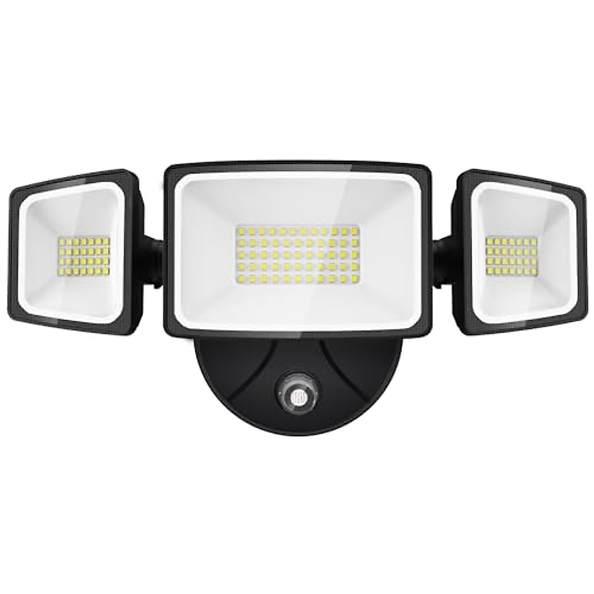 Onforu 60W LED Dusk to Dawn Security Lights, 6000LM Exterior Flood Light, IP65 Waterproof Outdoor 3 Adjustable Heads Photocell Lights Fixture, 6500K White Floodlights for Garage, Patio, Yard