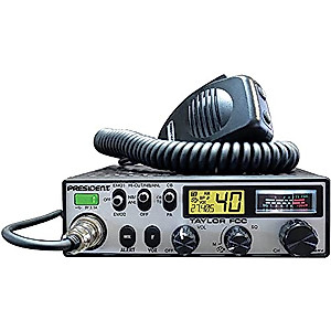 President Taylor FCC, 12/24V CB Radio, 40 Channels AM, Up/down Channel Selector, Volume Adjustment and ON/OFF, Multi-Functions LCD Display, S/RF Vu-Meter, Beep Function, EMG Programmable, Talkback