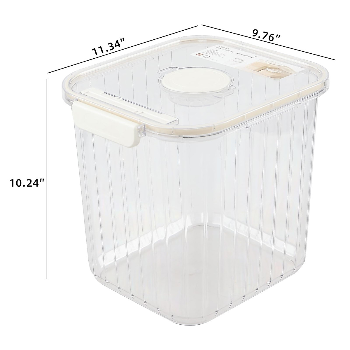 Afromy Large Plastic Food Storage Container Bin for Flour, Sugar, Baking Supplies, Airtight Rice Container, Dry Food Holder Canister Containers, Clear