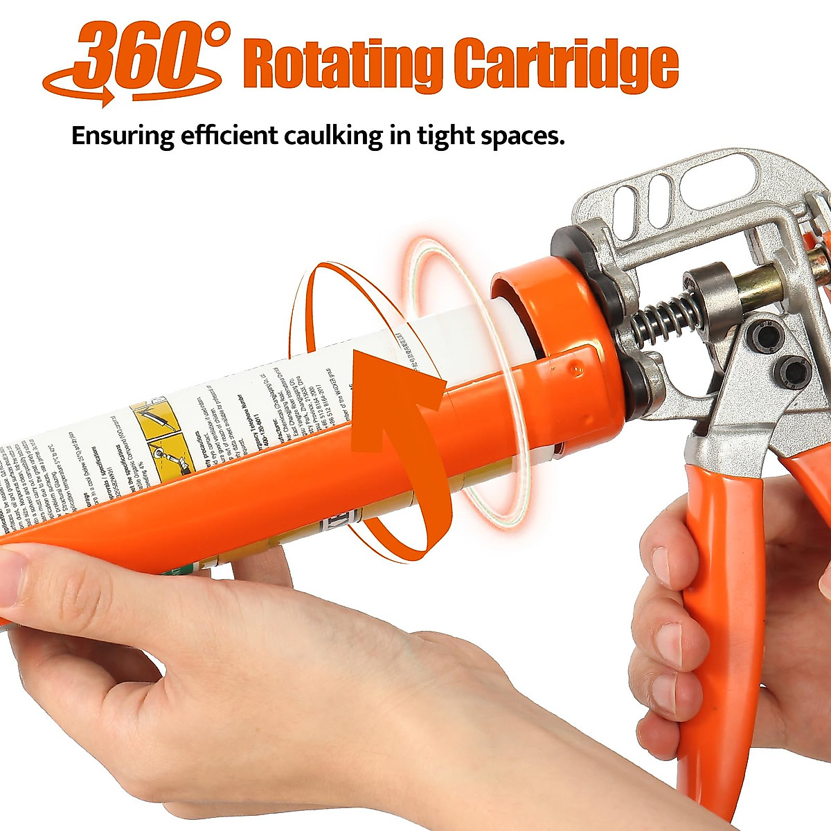 Holothurian Caulking Gun, Caulk Gun No Drip,Sealant Finishing Tool Grout Scraper for Kitchen Bathroom Window Sink Joint, 1/10 Gallon Cartridge, 20:1 Thrust Ratio