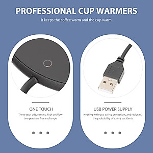 UPKOCH 1 Pc Coffee Tea Cup Warmer Heater for Desk, Coffee Tea Warmer for Cups and Mugs, with Auto Off Using USB Plug Option Black