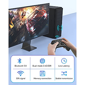 GuliKit 2.4G Bluetooth Adapter Controllers Wireless (Kingkong, King Kong 2 Pro & 2), Zen Pro Controller, Supports Windows7/8/10/11, black, PC02