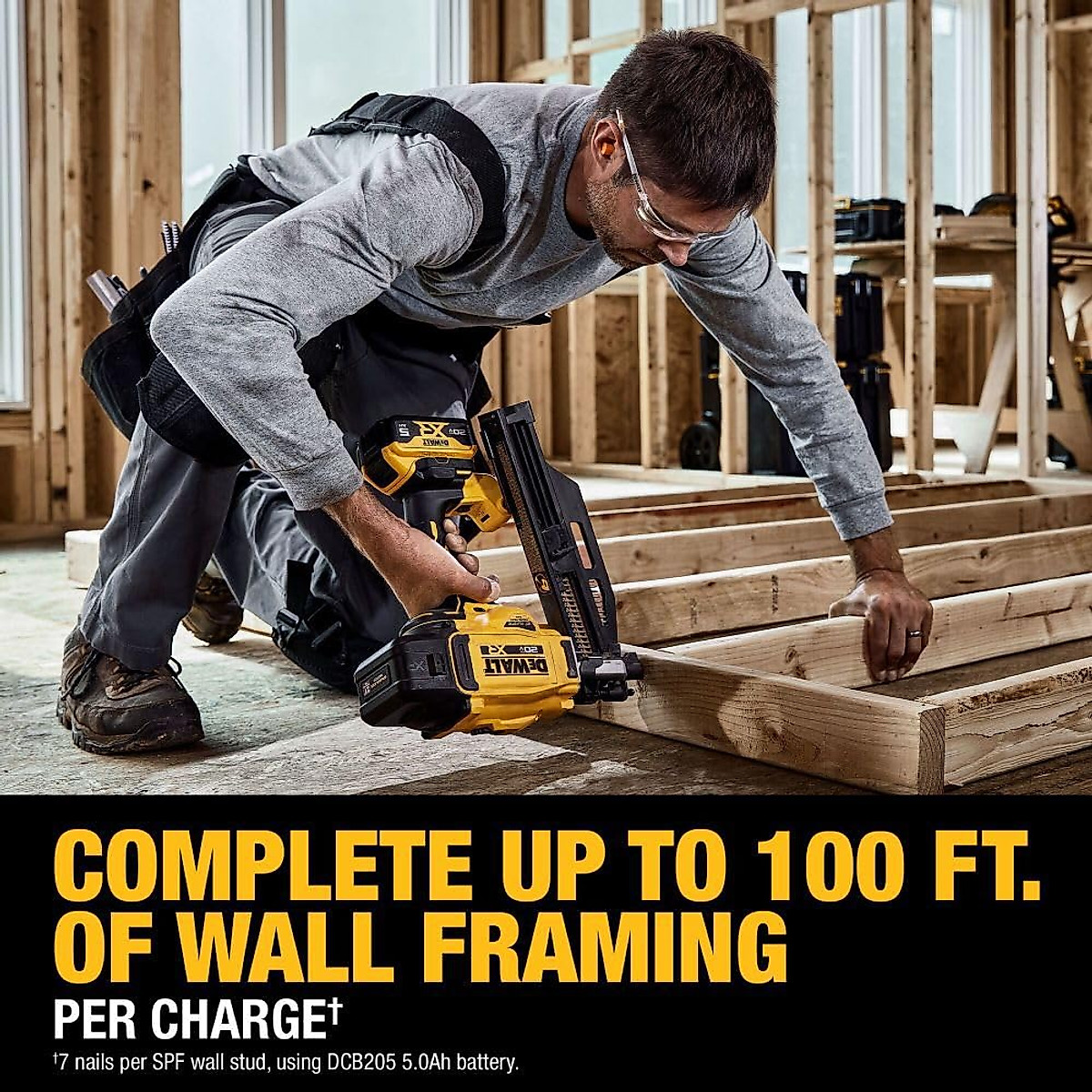 Dewalt DCN920P1 20V MAX Brushless 21-Degree Lithium-Ion Cordless Plastic Framing Nailer Kit (5 Ah)