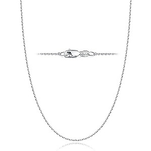Jewlpire Solid 925 Sterling Silver Chain Necklace for Women Girls, 1.3mm Cable Chain Silver Chain for Women Thin & Dainty & Shiny Women's Chain Necklaces 18inch
