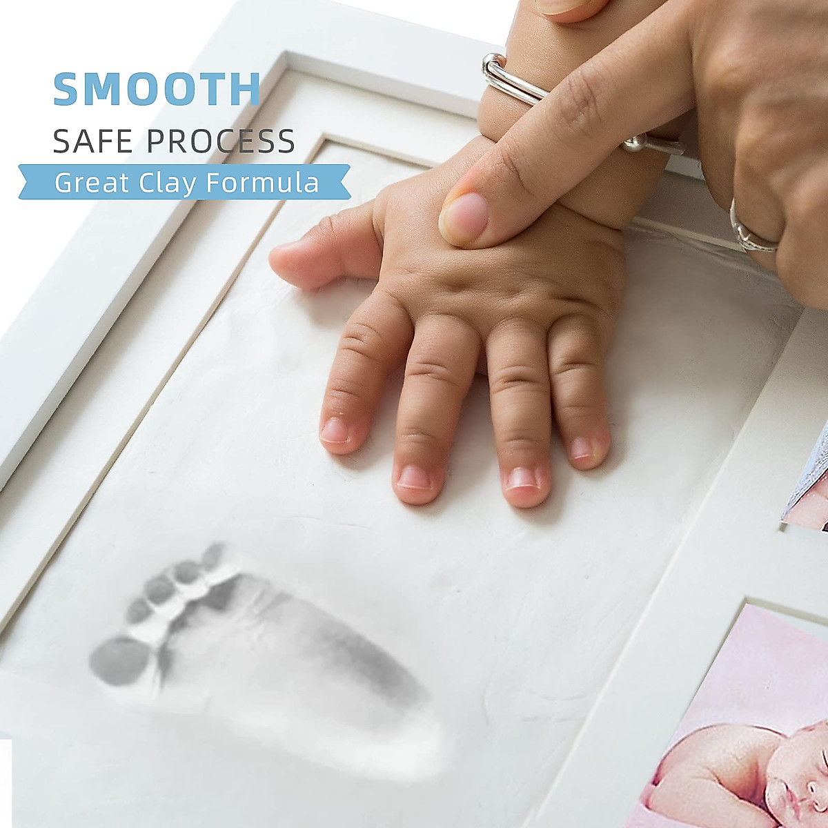 yyyz Baby Hand Footprint Kit, Safety Baby Shower Gifts Baby Foot Printing Kit Keepsake Frames For Newborn Boys Girls Gift