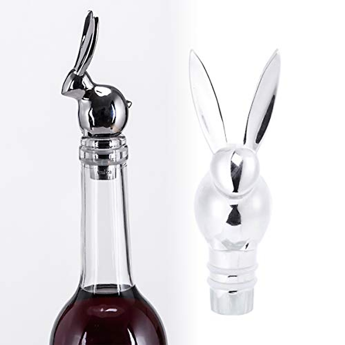 YARNOW Easter Bunny Rabbit Wine Stoppers Reusable Wine Bottle Stopper Decorative Unique Wine Accessories Easter Gift for Wine Lovers