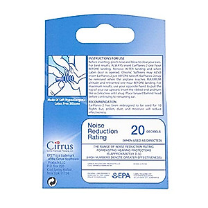 EP2 by Cirrus Healthcare Second Generation EarPlanes Earplugs Ear Protection from Flight Air and Noise Sound (2 Reusable Pair)