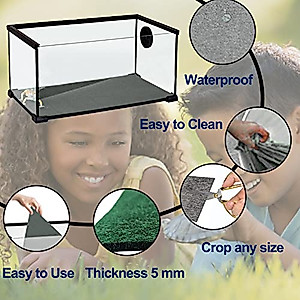 RUNANIA 48" x 18" Reptile Carpet, Grey - Terrarium Liner Bedding Reptile Substrate Sand Mat for Cage Lizard Bearded Dragon Gecko Snake Tortoise