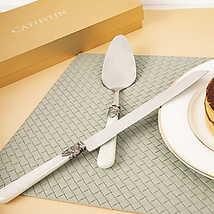 CATHYLIN 4-Piece Cheese Knives Set With Gift Box Stainless Steel Knife With Pearl Handle,Suitable For Parties And Festivalsfor Charcuterie Boards Accessories