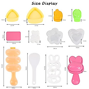 10Pcs Rice Ball Molds, Cartoon Cute Onigiri Mold DIY Sushi Molds, Rice Ball Mould Shaker Sushi Maker Tool, Animal Rice Decorating Mold, Triangle Rice Mold, Sushi Rice Molds for Kids Bento Onigiri Tool
