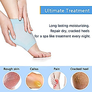 Sptcckare Moisturizing Socks Lotion Gel for Dry Cracked Heels, Spa Gel Socks Humectant Moisturizer Heel Balm Foot Treatment Care Heel Softener Sock (1 Pair)