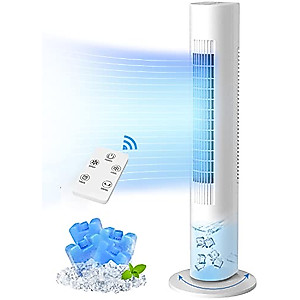 BREEZEWELL 3-IN-1 Evaporative Air Cooler, 35'' Evaporative Cooler for Room with 20ft Remote Control, 60° Oscillation, 7H Timer Swamp Cooler, 4 Ice Packs, Portable Air Conditioner for Home & Office