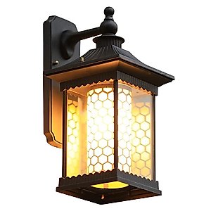 European Wall Light Exterior Wall Lantern Waterproof Sconce Square Aluminum Housing Outdoor E27 Wall Lamp Carriage Light Home Outside Lighting for Villa Entrance Courtyard Garden Decor