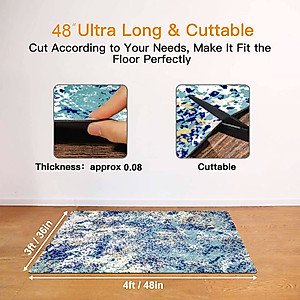 U'Artlines Abstract Desk Chair Mat for Hardwood Floor Anti-Slip Desk Floor Mat Non-Curve Office Floor Mat Non-Toxic Chair Floor Protector for Rolling Chair (Bilbao, 36" X 48")