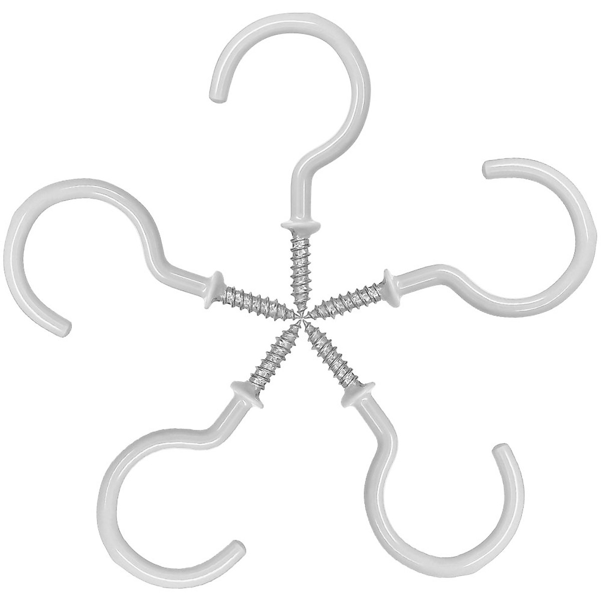 25 Pack Cup Hook Ceiling Hooks, 2.9 Inches, FineGood Vinyl Coated Screw Hanger for Indoor and Outdoor Use - White