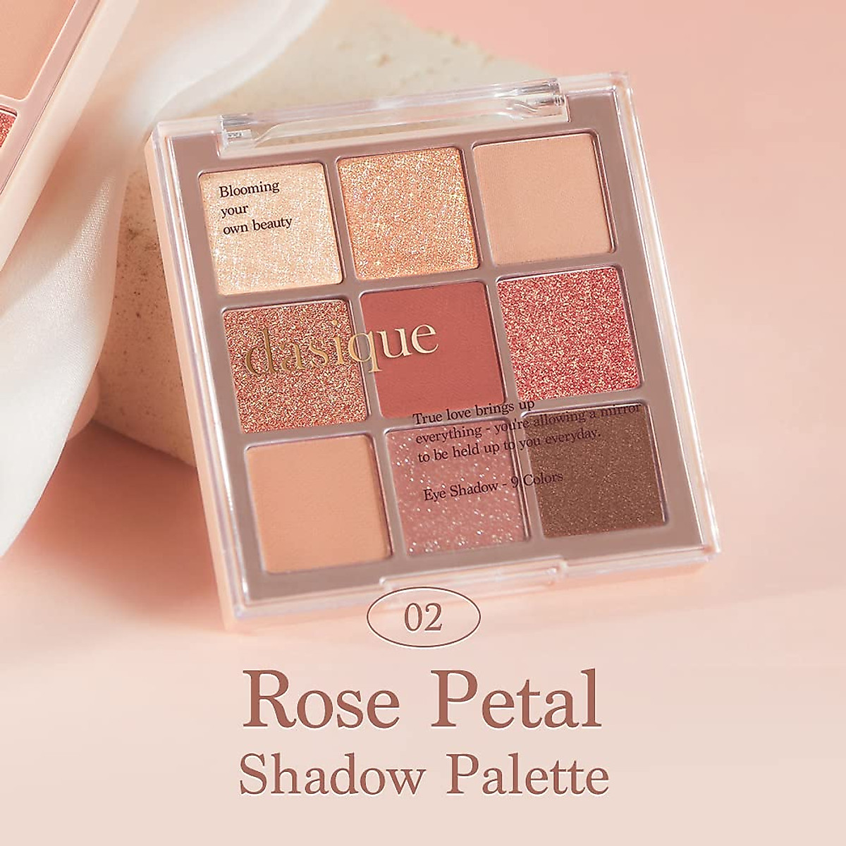 dasique Shadow Palette #02 Rose Petal 7g I 9 Blendable Shades in Smooth Matte and Shimmer Finishes with Gorgeous Pearls | Eye Makeup Palette | Cruelty Free | K-beauty
