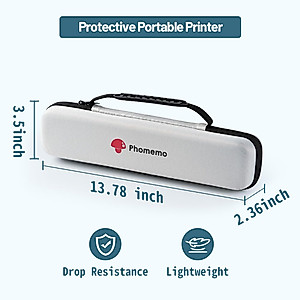 Phomemo M08F Portable Printers Wireless for Travel with Case, Bluetooth Thermal Printer Compatible with iOS, Android, Laptop, Inkless Mobile Printer for Travel