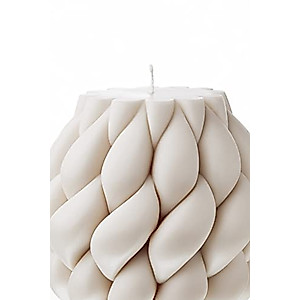 LAWA Knot Ball Candle - Handmade Twisted Scented Soy Wax Candle Elegant Aesthetic Candle Housewarming Gift Home Decor Idea White