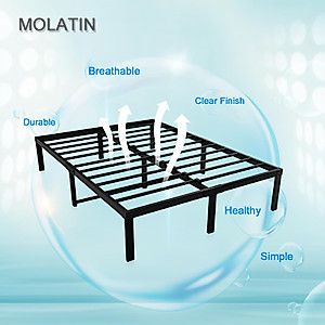 MOLATIN 14 Inch Metal Bed Frame,Heavy Duty Metal Platform Bed Frame, Easy Assembly,Sturdy Steel Frame, No Box Spring Needed,Full,Black