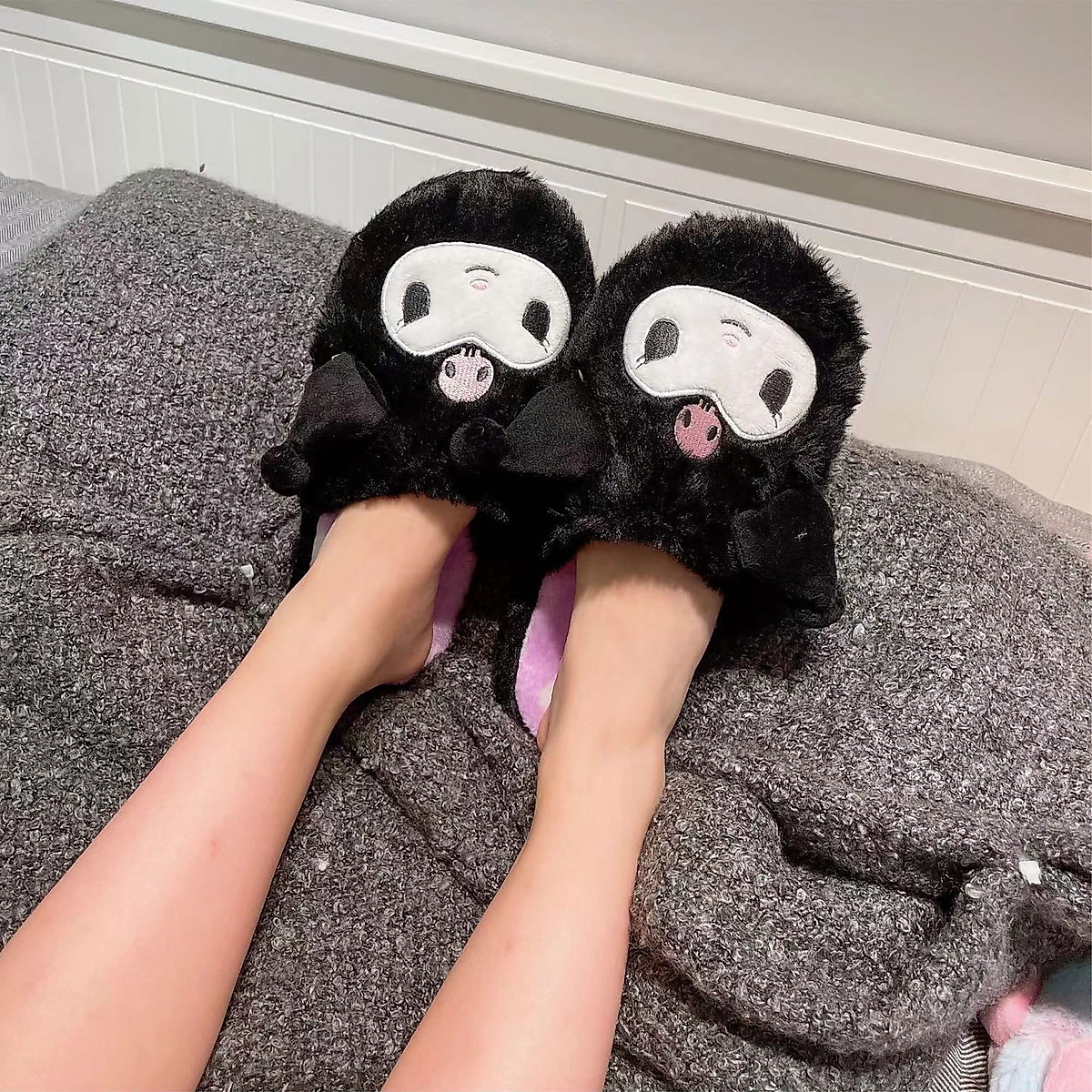 Kawaii Slippers, One Size Fits Most Winter Warm Indoor Bedroom Shoes Women Girls
