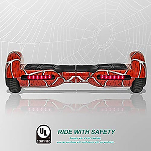 Hoverboard for Kids Adult Spider Self Balancing Hoverboard with LED Lights Wheels Speaker UL 2272 Certified Hover Board (RED)