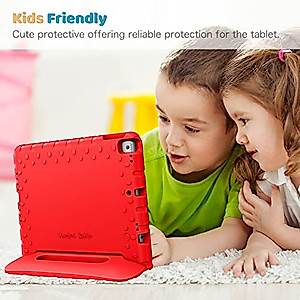 Fintie Kids Case for iPad 9th / 8th / 7th Generation (2021/2020 / 2019) 10.2 Inch - Shockproof Light Weight Handle Stand Case, Also Fit iPad Air 3 10.5" (2019) / Pro 10.5" (2017), Red