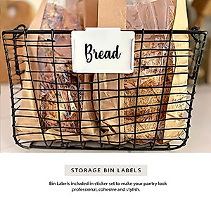 QUART + PINT 155 Kitchen Pantry Labels for Containers. Preprinted Clear Script Stickers with Black Text. Waterproof Vinyl Sticker Set. Organization labels for Jars Canisters & Home Storage Bins System