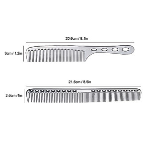 2 pcs Stainless Steel Hair Combs Anti Static Styling Comb Hairdressing Barbers Combs (Silver)
