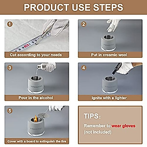 Ythogtha - 2PACK Ceramic Wool for Fire Pit & Fireplace Inserts - Extend Burn Time & Improve Insulation - Perfect for Small Fireplaces & Tabletop Fire Pit (12" D x 8" W x 1" H) - Fireproof Insulation