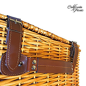 Picnic Basket for 4 Person | Picnic Set | Folding Picnic Blanket | Picnic Table Set | Picnic Plates | Picnic Supplies | Summer Picnic Kit | Picnic Utensils | Picnic Hamper Cutlery Set Flatware Set