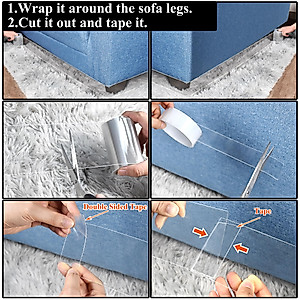 Sopicoz 32.8 Feet Clear Under Couch Blocker, 3 inch high PVC for Furniture Bed Sofa Sectional Cabinet Blocker Gap Bumper Stop Toys Going Under Sofa