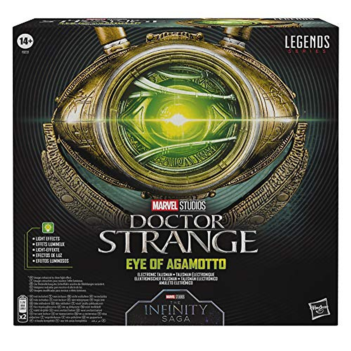 Marvel Legends Series Doctor Strange Premium Role Play Eye of Agamotto Electronic Talisman Adult Fan --Costume and Collectible, Ages 14 and Up