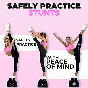 STUNT STAND® Cheerleading Balance & Flexibility Stunt Training Equipment - Increase Stunt Awareness SAFELY on the Ground - FREE Training Video Links Included - Black