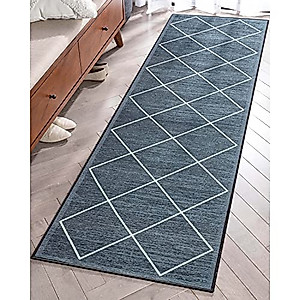 Well Woven Clover Diamond Lattice 2'7" x 9'10" Runner Grey