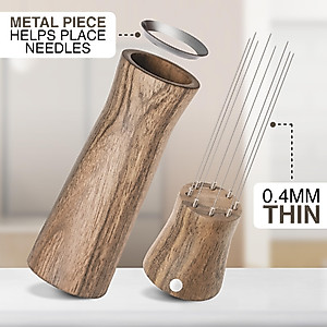 WDT Tool Espresso Stirrers - Coffee Distributor Barista Tools - Espresso Needle Distribution Tool for Coffee Accessories Kit - Walnut Wood Gifts for Coffee Lovers (Large)