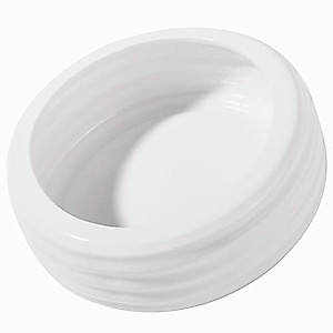 Reptile Food Bowls -Ceramic Round Reptile Water Food Dish, Pet Food Bowl for Lizards, Small Snakes, Young Bearded Dragons, Gecko Tortoise Spider (White, Large-1Pack)
