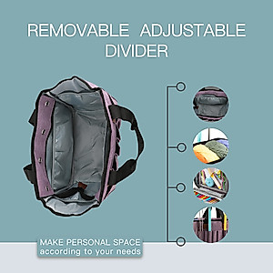 LOOEN Yarn Knitting Storage Tote-Large Capacity Crochet Organizer Portable Travel Bag with Shoulder Strap Crochet Hooks Case for Unfinished Bulk Project Purple