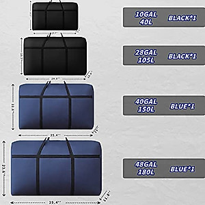 Extra Large Storage Bag for Moving Heavy Duty,Blue Bags for Moving,Packing Bags for Moving,Bags with Zipper Extra Large Heavy Duty,Large Moving Bag，Blue/Black (XX-Large 10+28+40+48GAL)