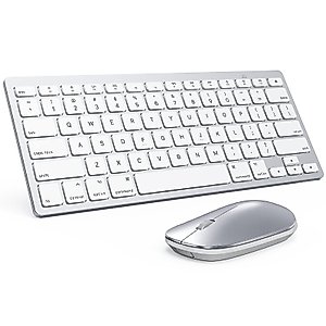 Bluetooth Keyboard and Mouse for Mac, OMOTON Ultra-Slim Keyboard and Mouse Combo, Wireless Keyboard and Mouse for MacOS, MacBook Pro/Air, iMac, Mac Mini, Laptop and PC (Silver)