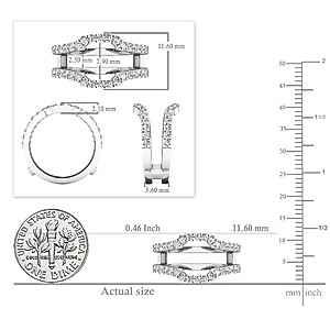 Dazzlingrock Collection Cubic Zirconia Wedding Enhancer Ring Guard Ring for Women (0.75 ctw, White, Clarity Clean) in 925 Sterling Silver Size 7