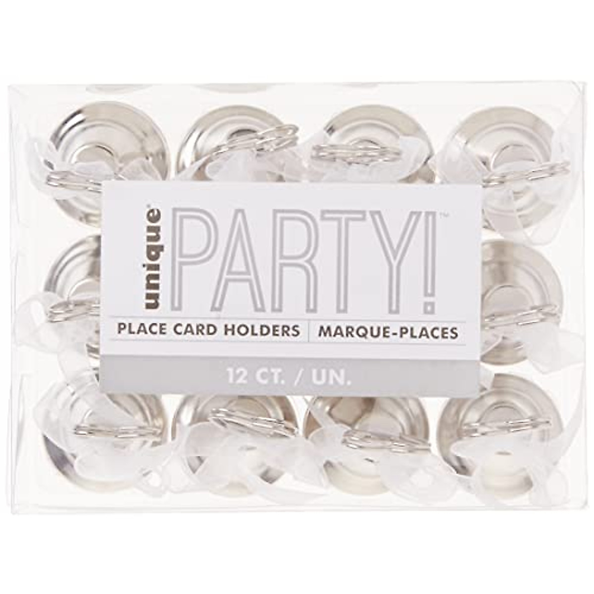 Elegant Silverbell Place Card Holders - (12 Ct) - Premium Silver Finish for Weddings, Receptions & Events