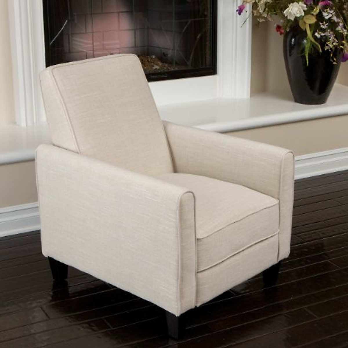 Christopher Knight Home Darvis Fabric Recliner Club Chair, Light Beige 34D x 26.75W x 36.25H in
