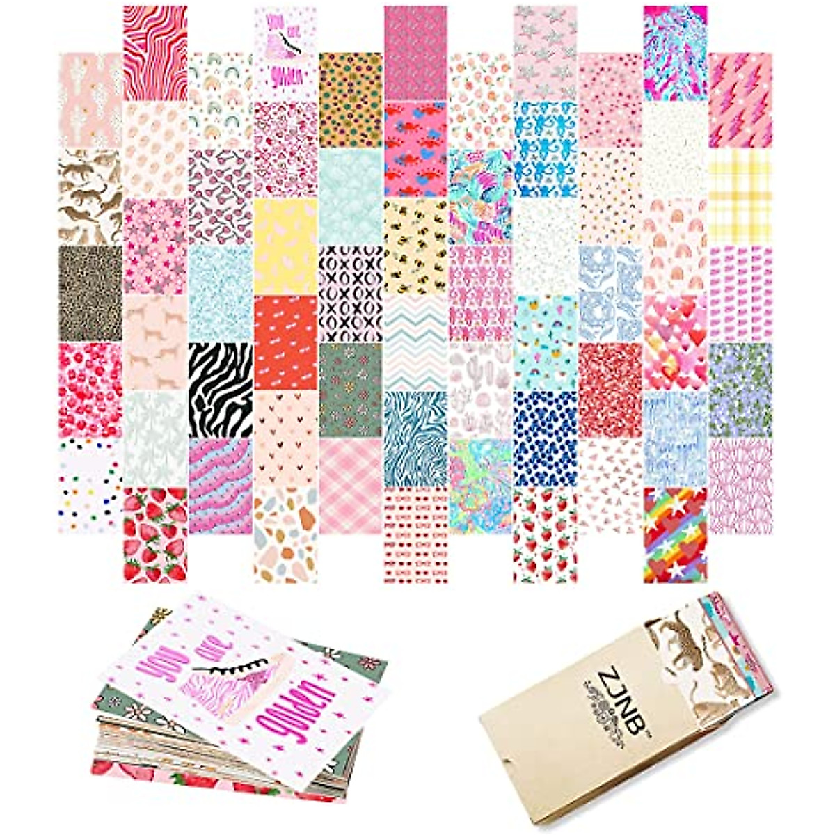 ZJNB 60 PCS Preppy Wall Collage Kit Aesthetic Pictures, Preppy Room Decor, Photo Wall, Aesthetic Posters, Preppy Wall Art Print for Teen Girls, Trendy Small Posters for Dorm, Collage Kit