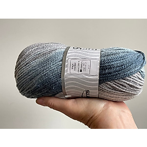 Magic Worsted Yarn - Grey, Slate, Blue Self-Striping Acrylic, Worsted Weight 202 Yards (185 Meters) 3.53 Ounces (100 Grams)