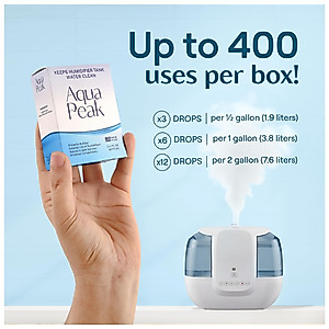 [2-Pack] Humidifier Drops for a Clean Tank - 400+ Uses - Food Grade Humidifier Cleaner - Slows Residue Accumulation and Scaling - Made in USA - Humidifier Water Treatment Cleaning Solution