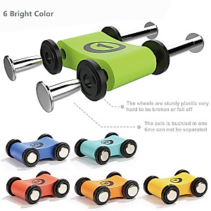 TOP BRIGHT Toddler Toys Race Track for 2 Years Old Boy Gifts - Baby Car Toy Car Ramp Vehicle Playsets with 4 Wooden Cars & Garage