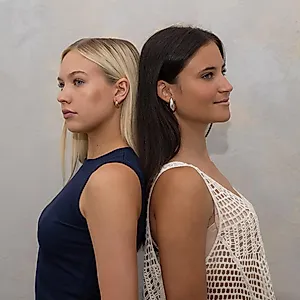 Ava Riley Chunky Gold Earrings, Medium Silver Plated Teardrop Earrings for Women, Chunky Silver Ear Studs Tear Drop S925 Sterling Silver Jewelry