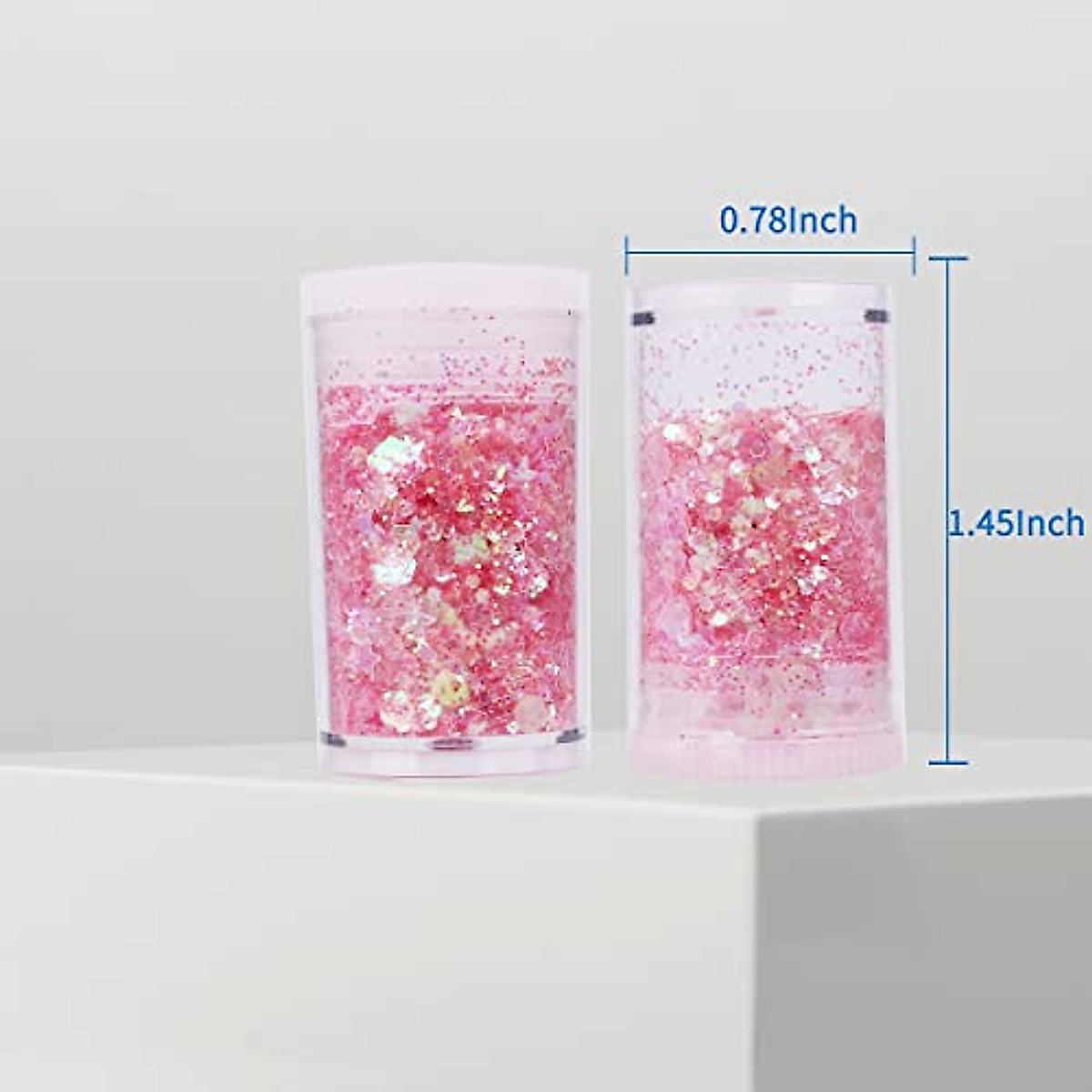 Chunky Fine Mixed Glitter,Set of 45 Colors,Holographic Glitter for Epoxy Resin DIY Craft,Nail Art,Face Eye Hair Make up,Iridescent Sequin Flake Chunky Glitter for Slime Jewelry Tumbler Making