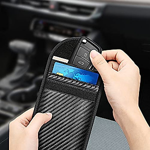 2 Pack Faraday Bags for Key Fob, FINPAC Faraday Cage Protector, Car RFID Signal Blocking, Anti-Theft Pouch, Anti-Hacking Case Blocker (Medium)