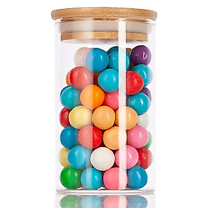 (2 Pack) 16 oz Clear Glass Home Storage Kitchen Jar with Wood Bamboo Lid
